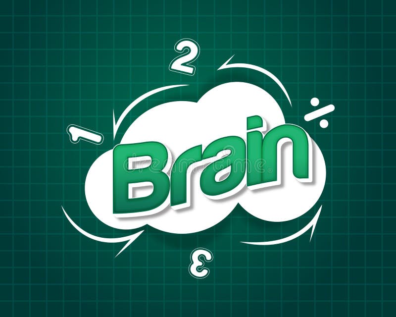 Vector Brain Text. Editable Text Effect Stock Vector - Illustration of ...