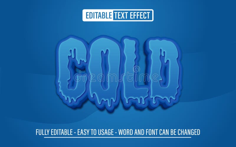 Cold blue 3d text effect stock vector. Illustration of typo - 269338991