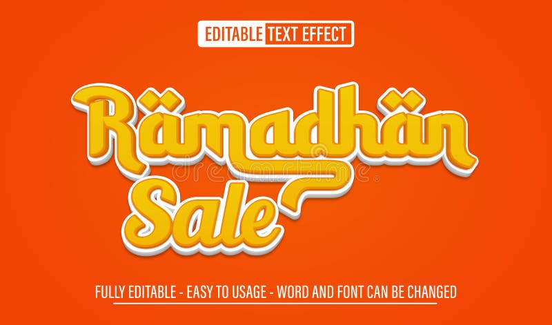 Ramadhan Sale 3d Text Effect Stock Vector - Illustration of template ...