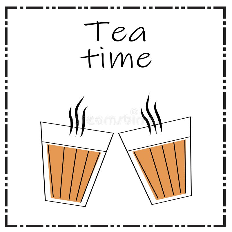 Tea Time Poster Illustration Stock Illustration - Illustration of ...