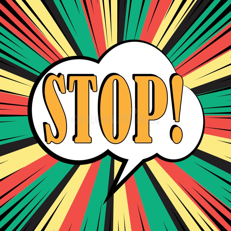 Stop Comic Text Stock Illustrations – 542 Stop Comic Text Stock ...