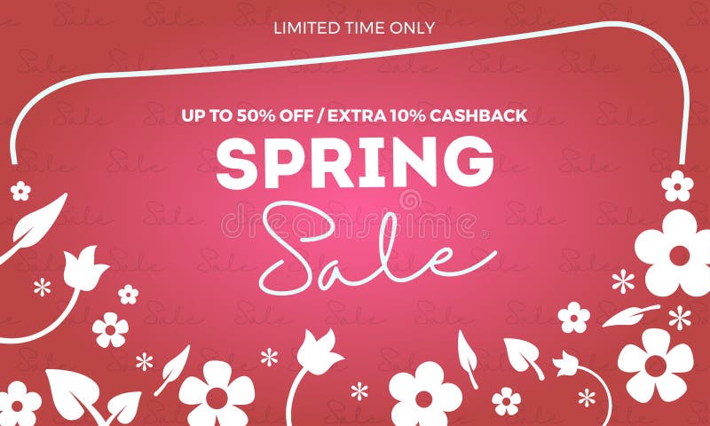 Spring Sale Banner with Beautiful Flower.Spring Sale Banner, Sale ...