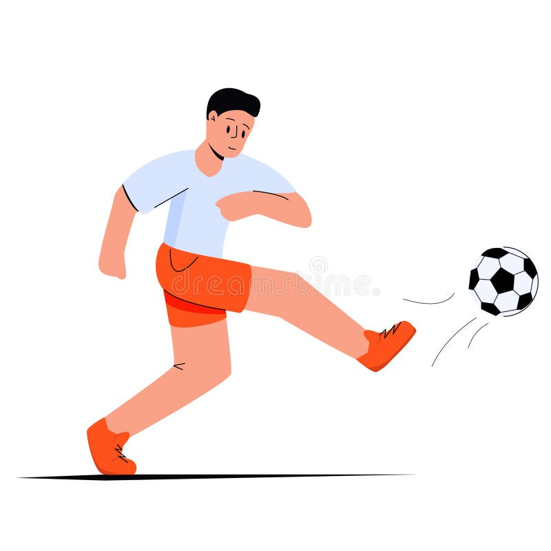 Man playing football stock illustration. Illustration of sportswear ...