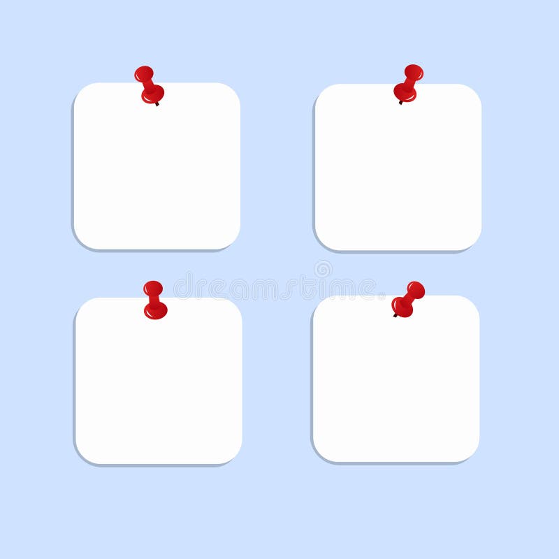 Set of Note Papers. Four Sticky Notes Stock Vector - Illustration of ...