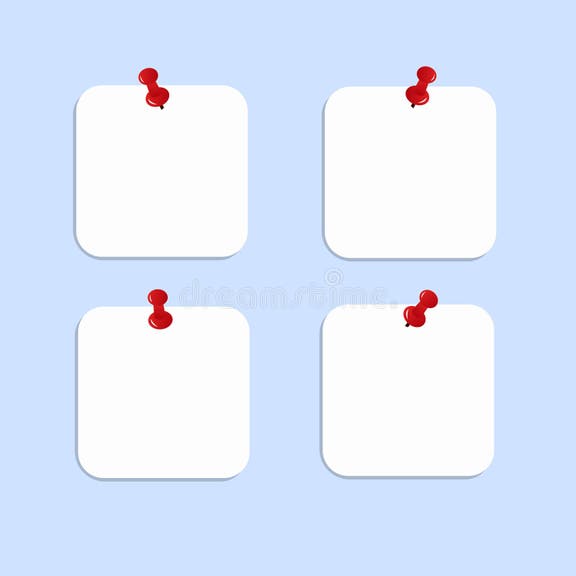 Set of Note Papers. Four Sticky Notes Stock Vector - Illustration of ...