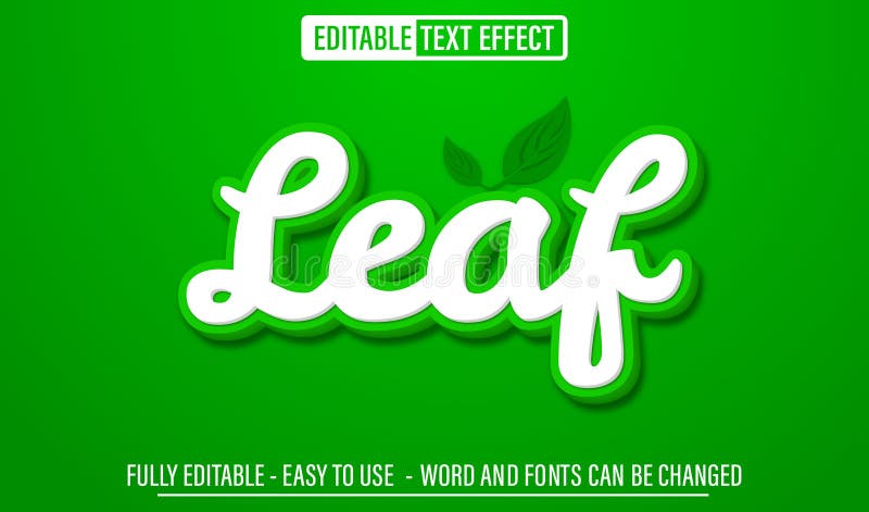 Leaf 3d Editable Text Effect Template Stock Vector - Illustration of ...