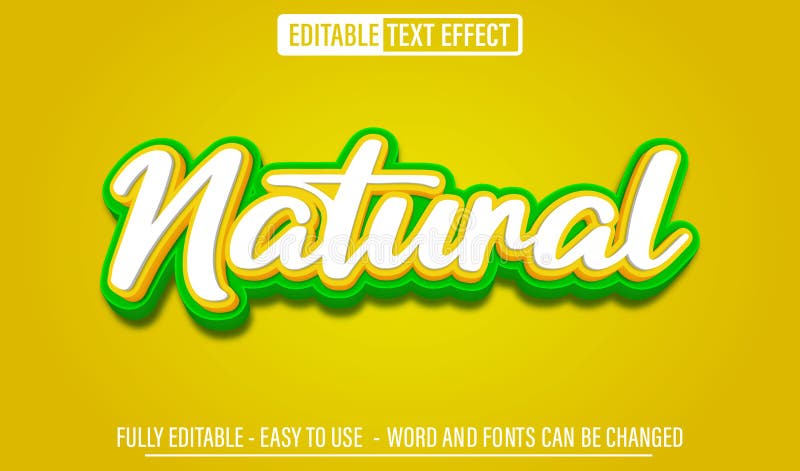 Natural 3d Editable Text Effect Template Stock Vector - Illustration of mobile, effect: 275736696