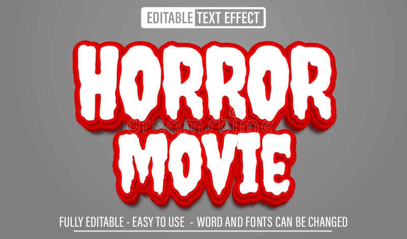 Horror Movie 3d Editable Text Effect Template Stock Vector ...