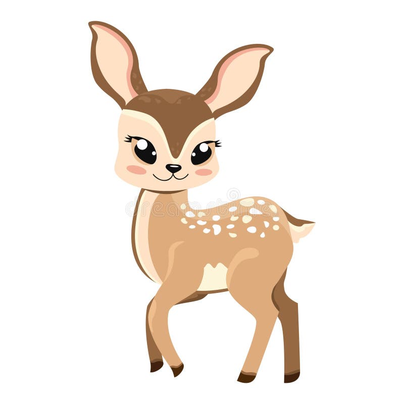 Roe Deer. Cartoon, Flat Vector Drawing of a Wild Animal. Stock ...