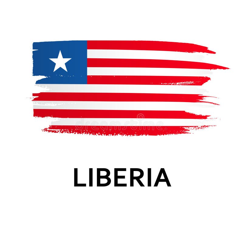 National Symbols - Flag of Liberia Isolated on White Background. Hand ...