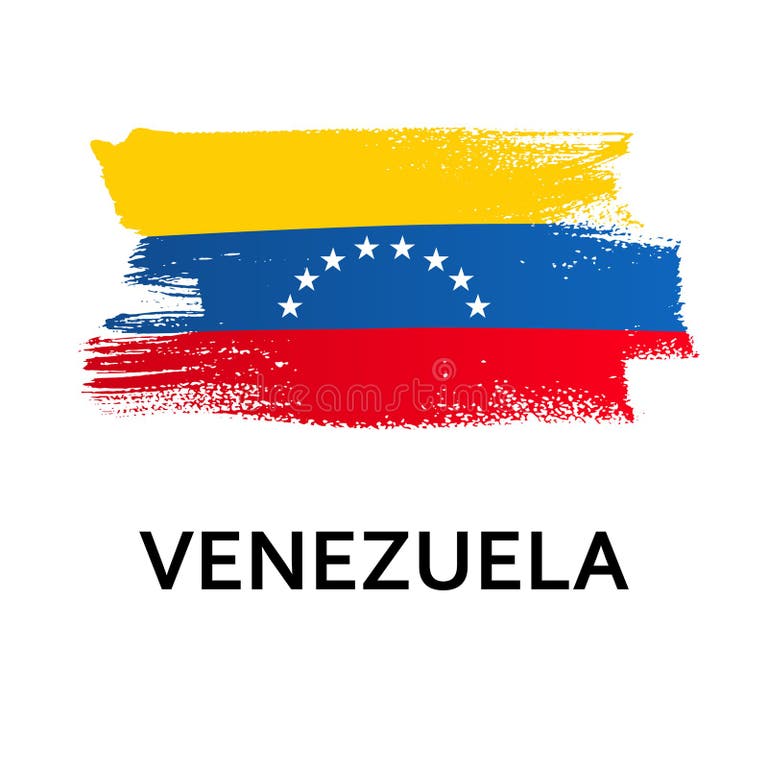 National Symbols - Flag of Venezuela Isolated on White Background. Hand ...