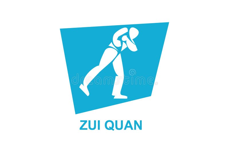 Zui Quan or "Drunken Boxing " Sport Vector Line Icon. Sportsman ...