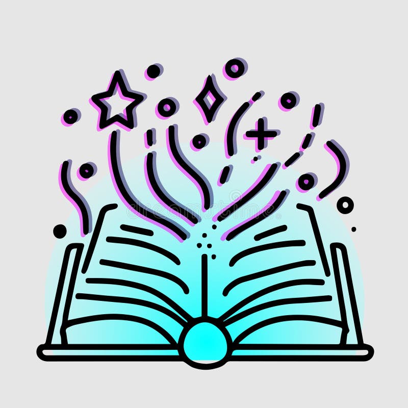 Book of Magic with Magic Effect Icon Logo, Vector Eps Jpg, Editable ...