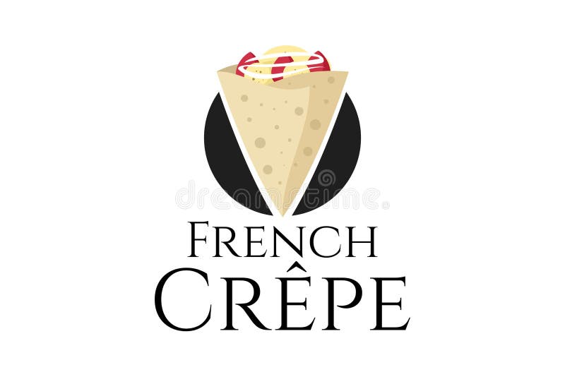 French Crepe or Crêpes Logo Vector Illustration. Vector Logo for Crepe ...