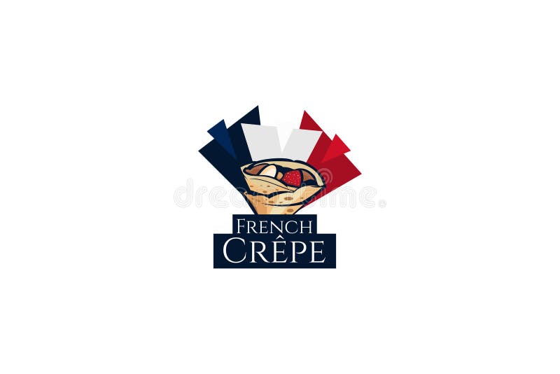 French Crepe or Crêpes Logo Vector Illustration. Vector Logo for Crepe ...