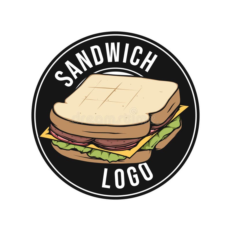 Sandwich Logo Badge Concept Stock Vector - Illustration of cheeseburger ...