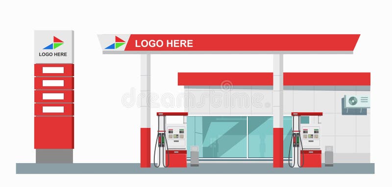 Illustrations of Gas Station Columns in Different Stock Vector ...