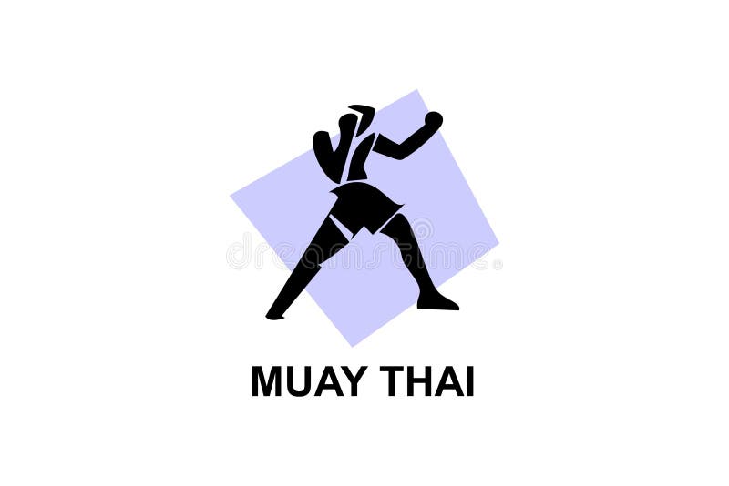 Muay Thai or Thai Boxing Sport Vector Line Icon. Stock Vector ...