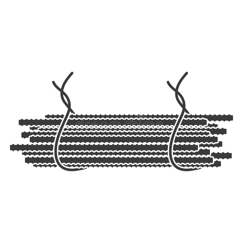 Steel Reinforcing Rods Glyph Icon Isolated on White Background.Vector ...