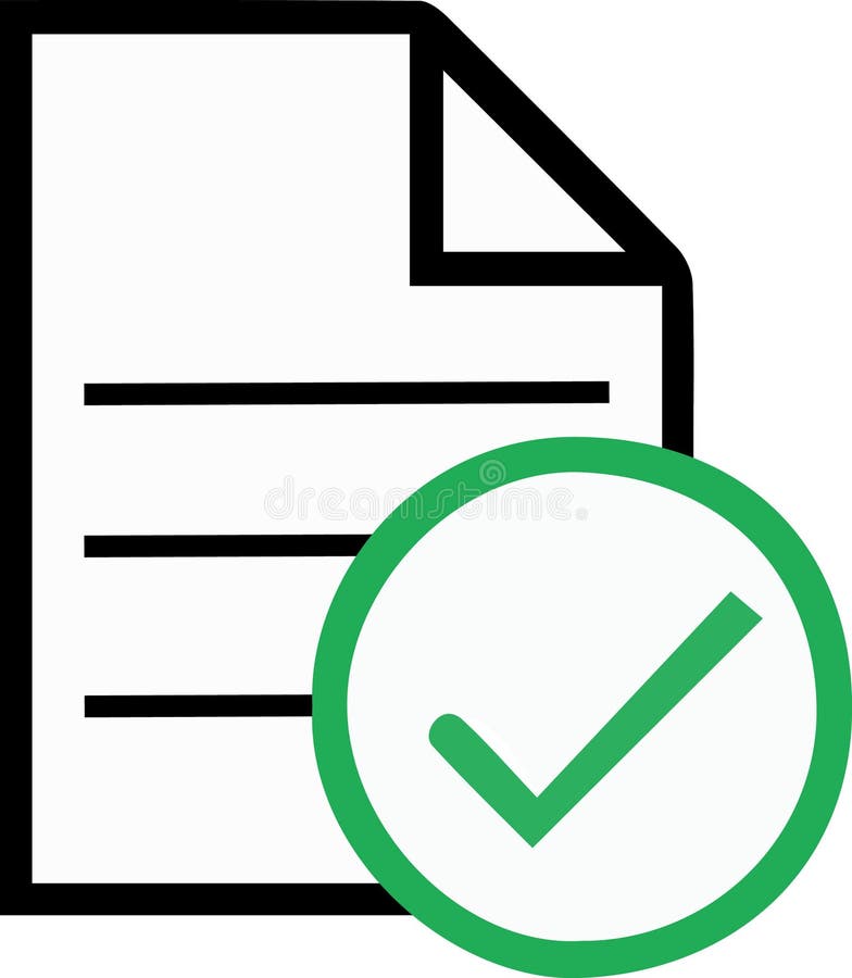 Symbols Displayed on the Check Mark Document File Stock Vector ...