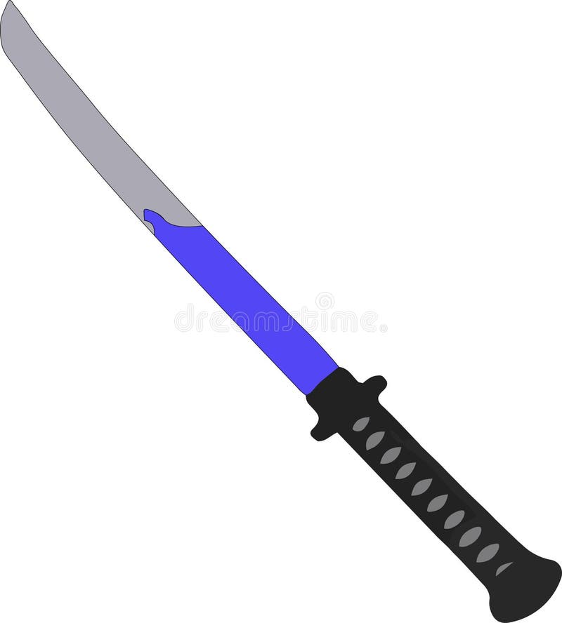 Samurai Sword, Gripping Handle, Black Sword, Blue Sword. Stock ...