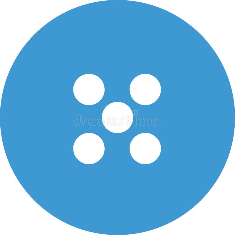 The 5 White Dots are in the Center of a Blue Circle Stock Illustration ...