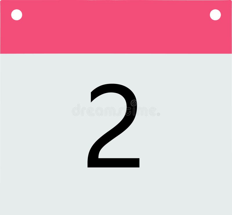 Header Calendar Pink Bottom Gray Black Number 2 Stock Illustration ...