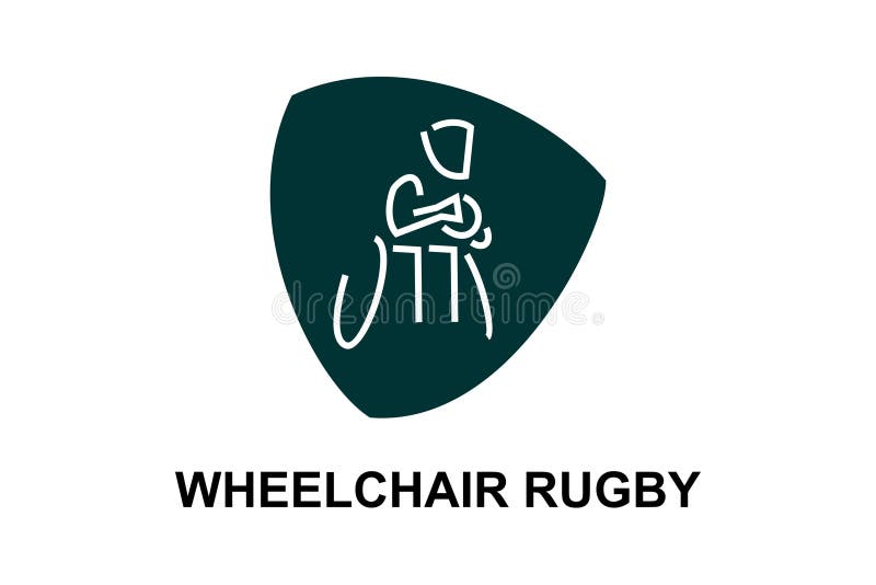 Wheelchair Rugby Sport Vector Line Icon. an Athlete Playing Wheelchair ...
