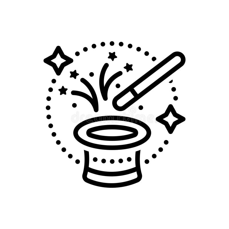 Black Line Icon for Tricks, Wizard and Voodoo Stock Vector ...
