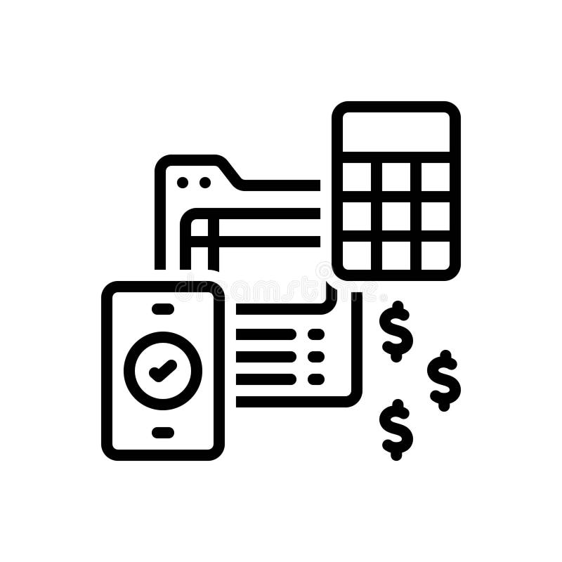 Mix Icon for Payable, Banking and Amount Stock Vector - Illustration of ...