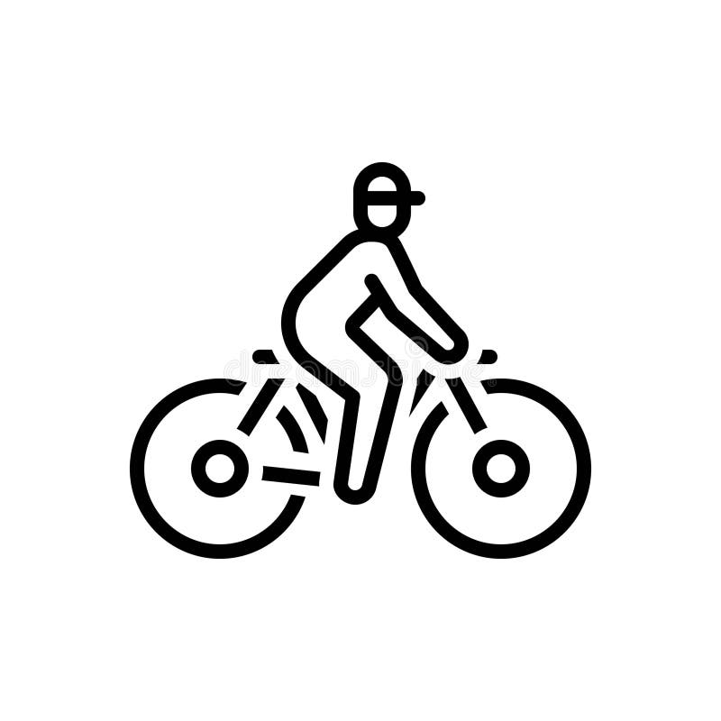 Black Line Icon for Cycling, Transport and Race Stock Vector ...