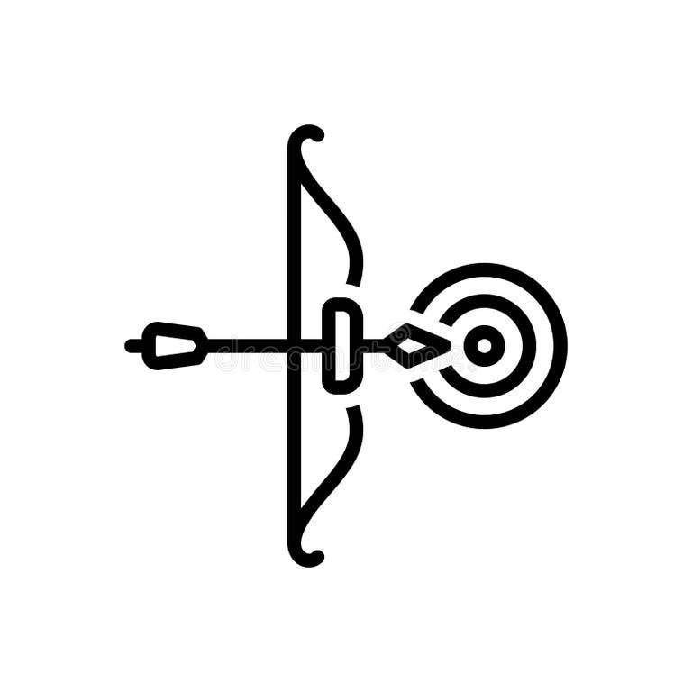 Black Line Icon for Archery, Longbow and Archer Stock Vector ...