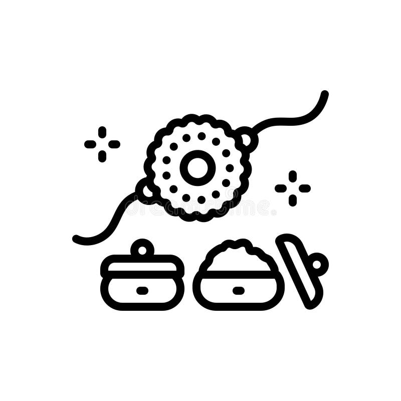Black Line Icon for Rakhi and Kumkum, Raksha Bandhan and Festival Stock ...
