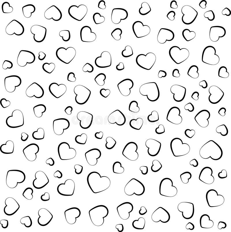 Random Shape, White Heart, Large Black Line Stock Illustration ...