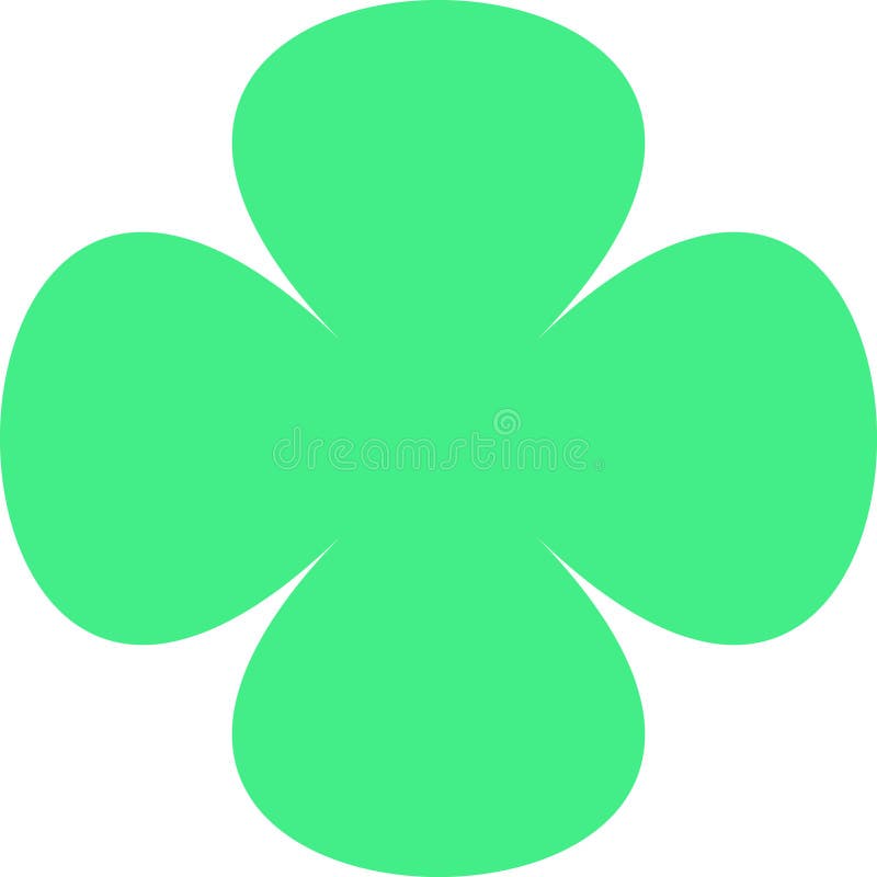 1 Green Leaf Shape, 4 Lobes Stock Illustration - Illustration of ...