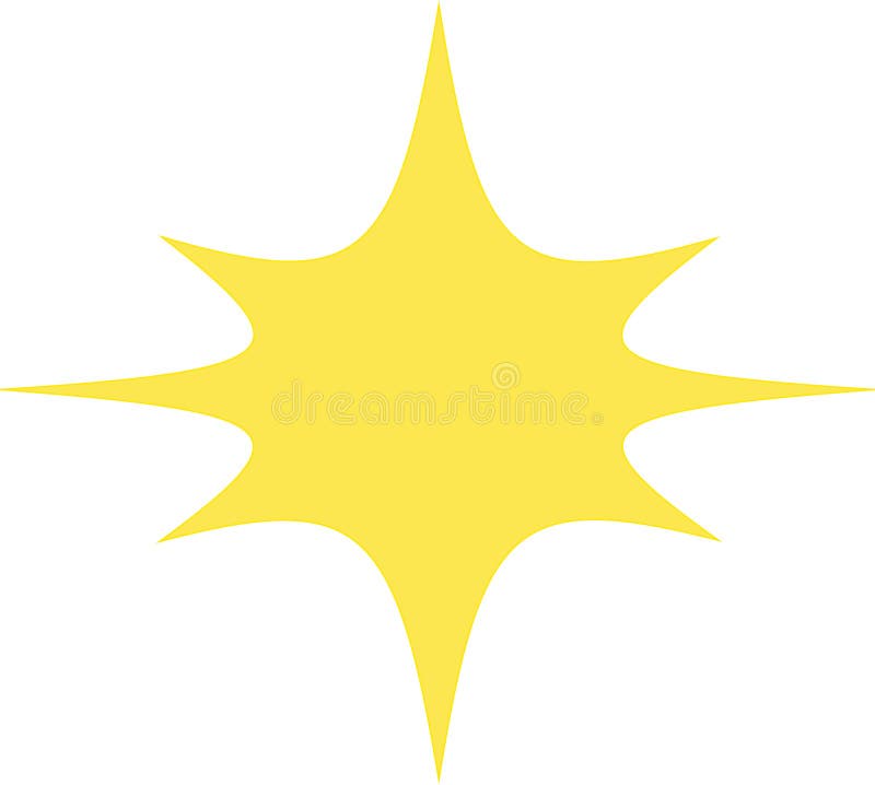 A Shiny Yellow Eight-pointed Star Stock Illustration - Illustration of ...