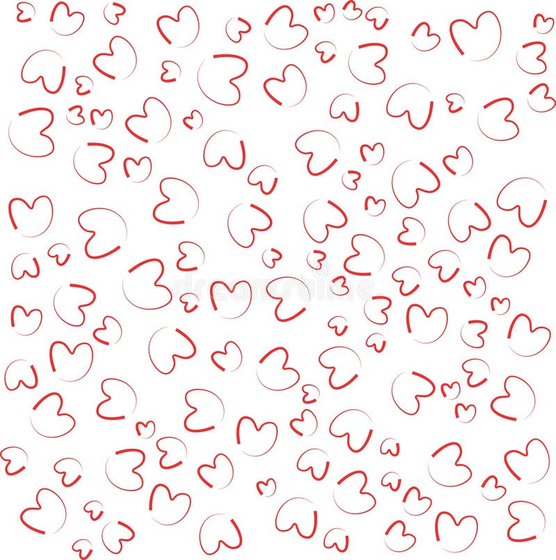 Red Heart Stripes are Placed in Many Random Patterns Stock Illustration ...