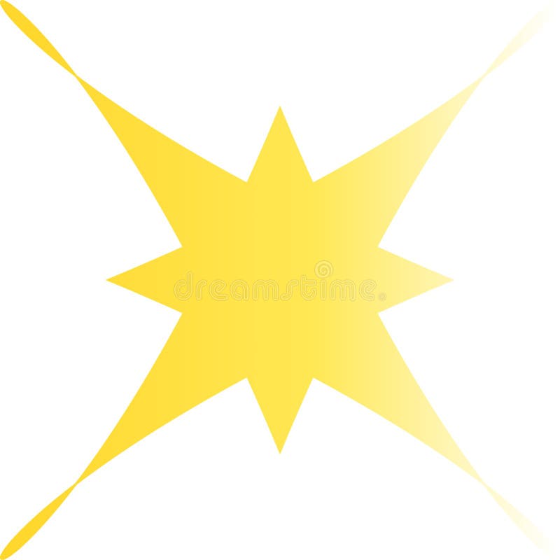 Multi-pointed Yellow Star on the Long Side Stock Illustration ...