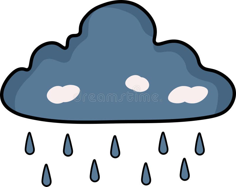 Cartoon Rain Clouds 1 Gloomy Colored Cube Stock Vector - Illustration ...