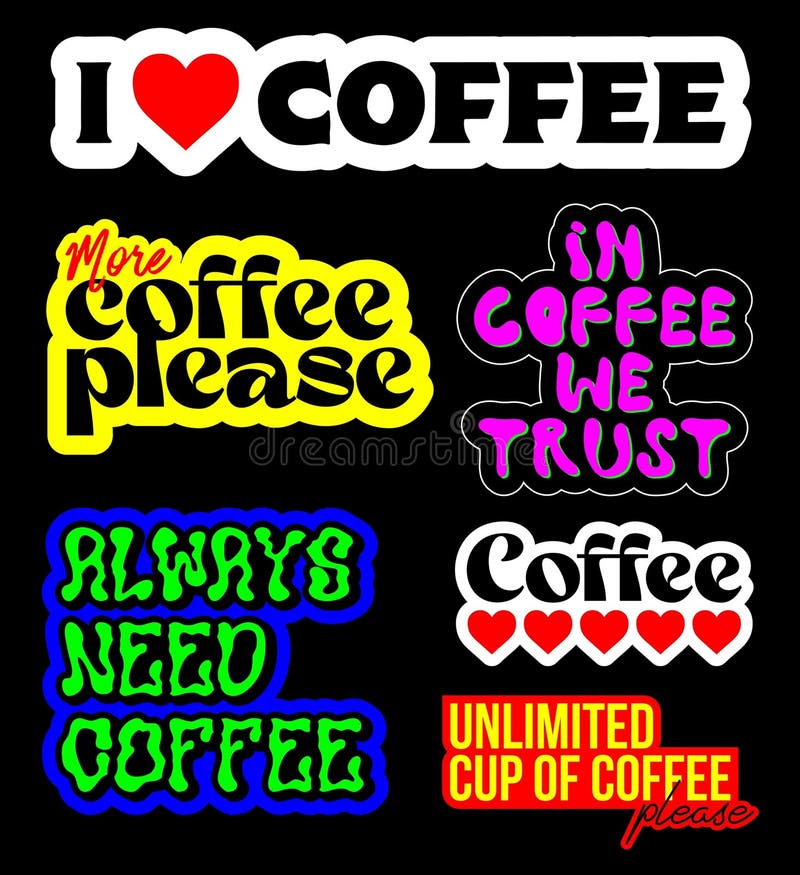 I Love Coffee Sticker, for Coffee Shop Decoration or for Coffee Lover ...