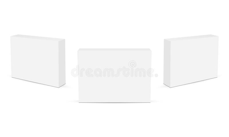 Rectangular Packaging Boxes with Lid, Front, Side View Stock Illustration - Illustration of gift ...