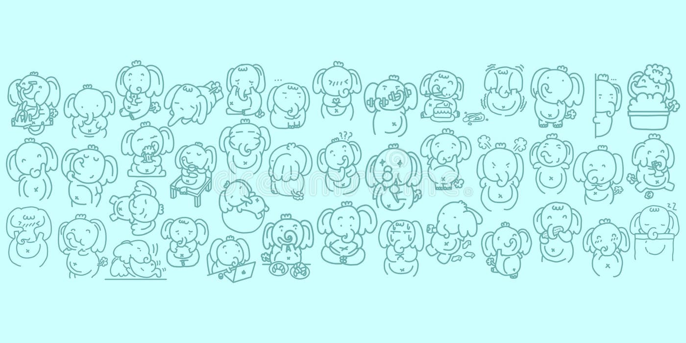 Cartoon Busy Elephant Stock Illustrations – 54 Cartoon Busy Elephant ...