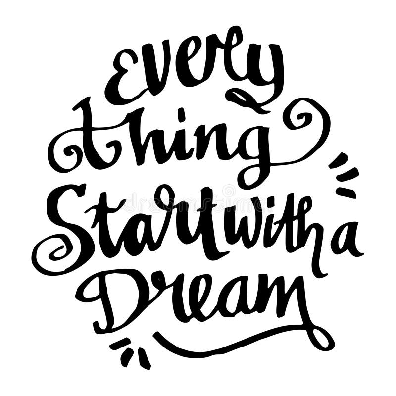 Every Think Star with a Dream Handwritting Vector Stock Illustration ...