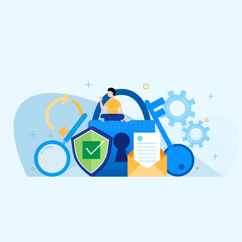 Cyber Network Security - a Visual Shield of Protection Stock Vector ...