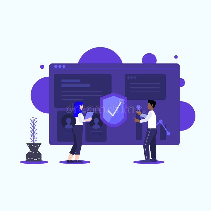 Data Defense Cyber Network Security Art Stock Vector - Illustration of ...