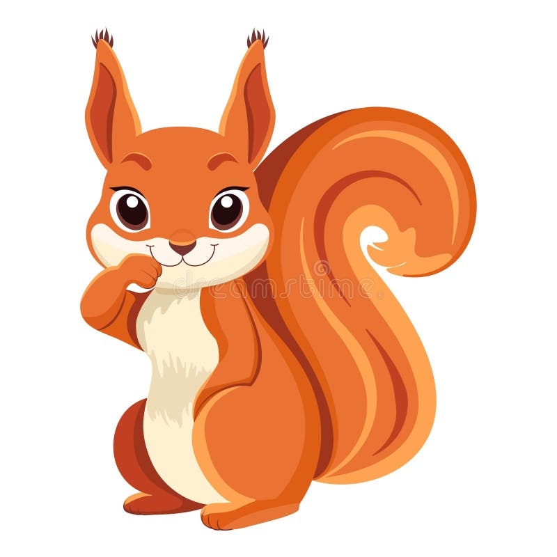 Squirrel. Cartoon drawing. stock vector. Illustration of mammals ...