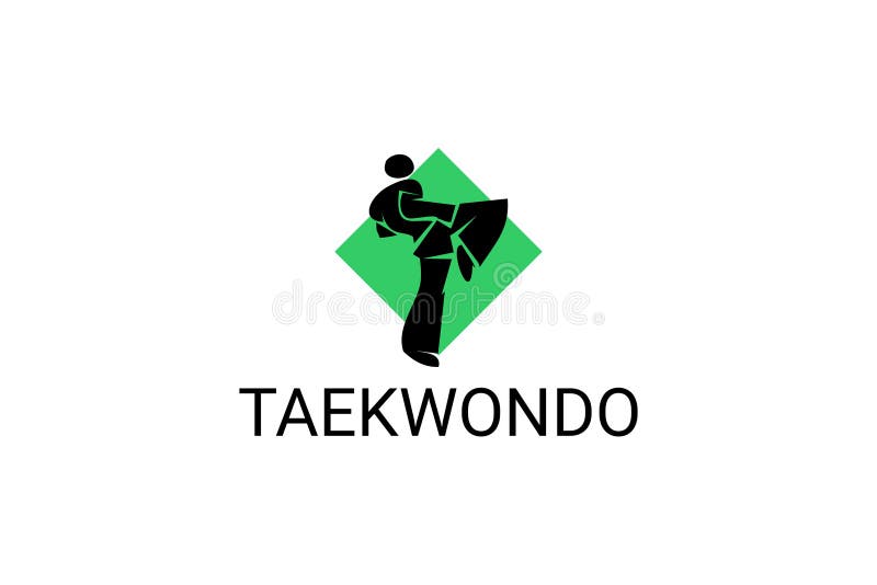 Taekwondo Sport Vector Line Icon. Sportsman, Fighting Stance Stock ...