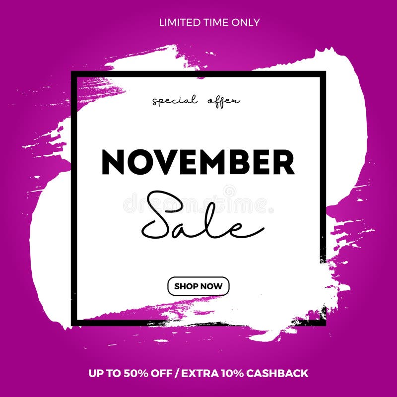 November Sale Banners. Shopping Day Advertisement Vector Illustration ...