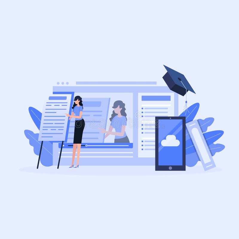 Vector Illustration Digital Learning Environment Artwork Stock Vector ...