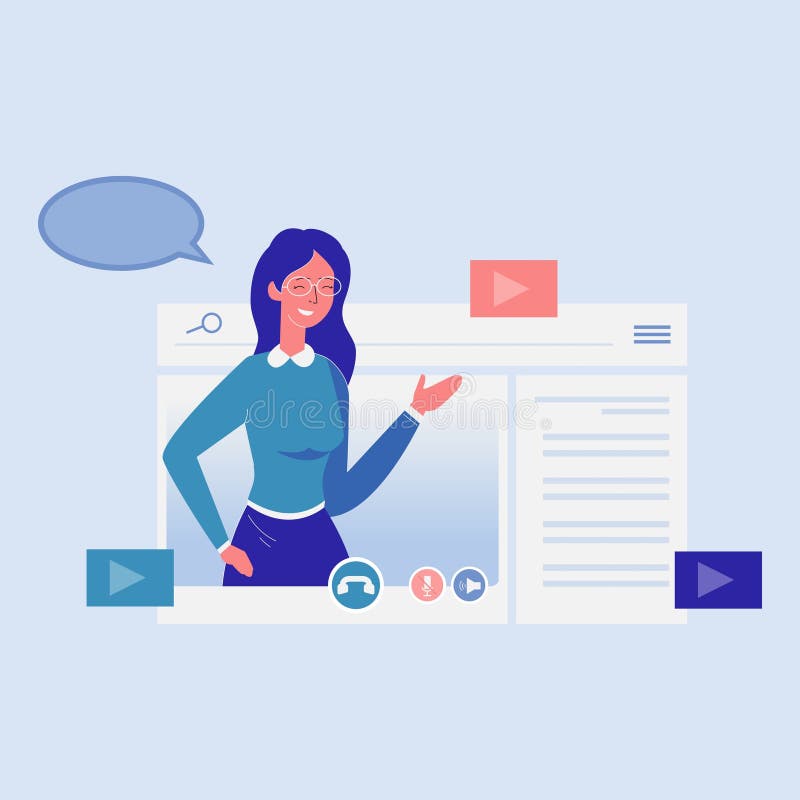 Illustration Vector E-Learning Training Solutions on Video Stock Vector ...